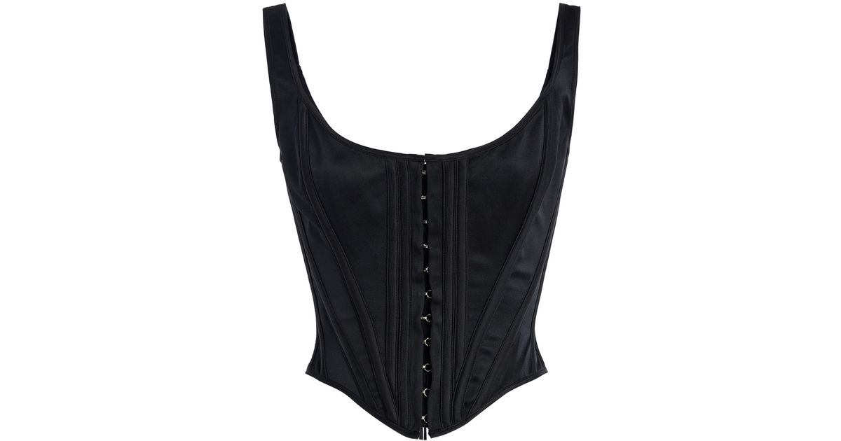 Wiederhoeft Hook & Eye Front Venus Corset in Black | Lyst UK
