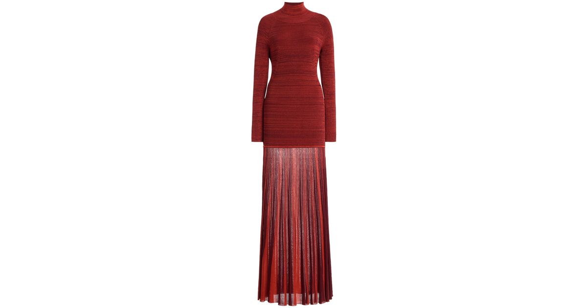 Christopher John Rogers Knit Jersey Maxi Dress in Red | Lyst UK