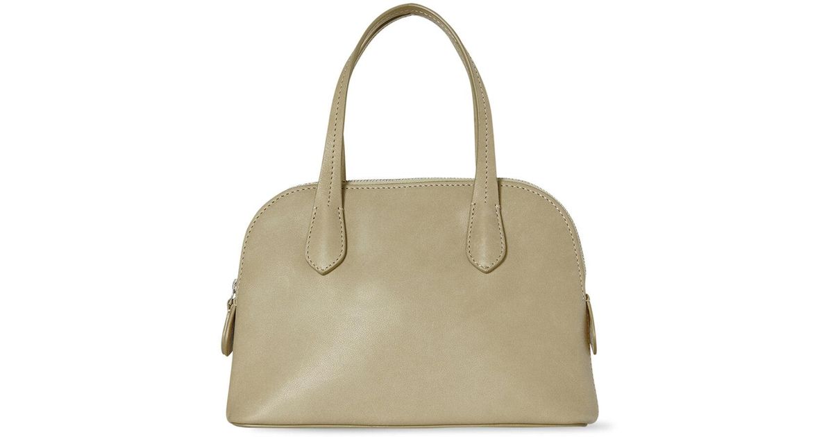 The Row Ingrid Leather Top Handle Bag in Metallic | Lyst