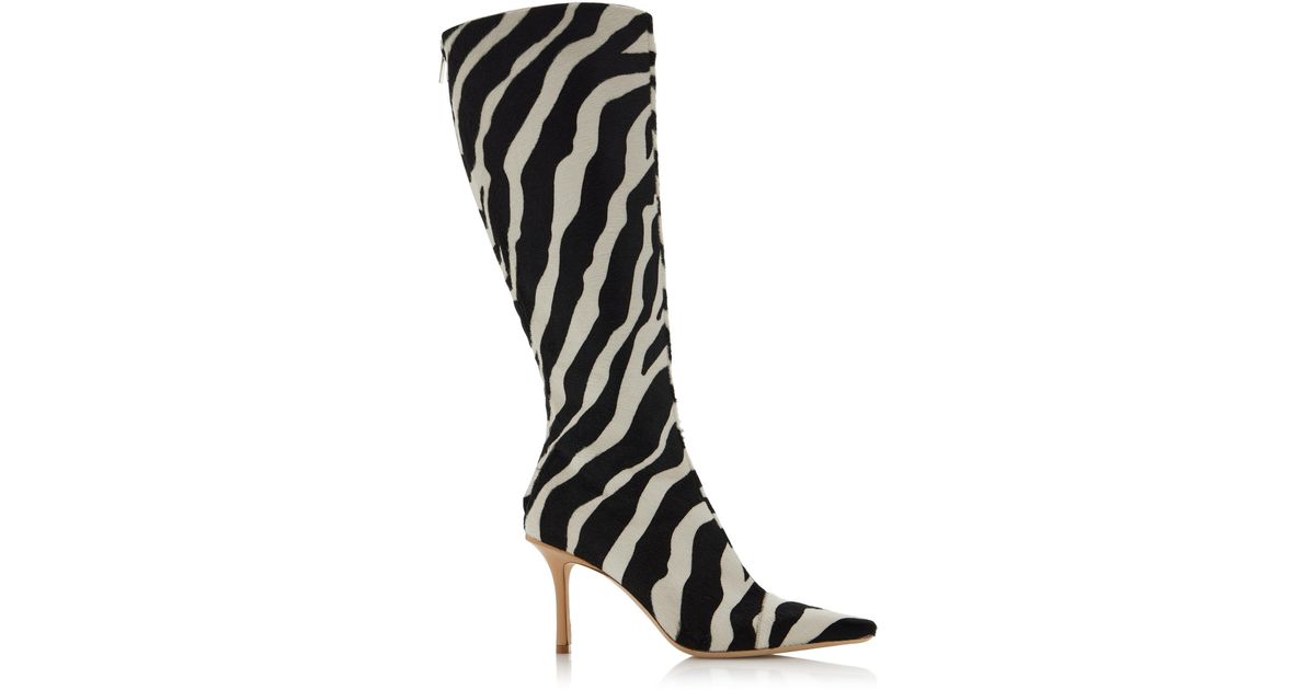Jimmy Choo X Conner Ives Gloria Zebra-Print Pony Hair Knee Boots in ...