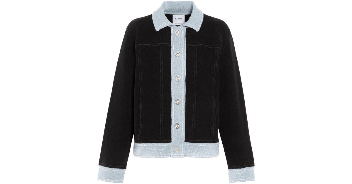 Barrie Hybrid Suede Cashmere Jacket in Black | Lyst UK