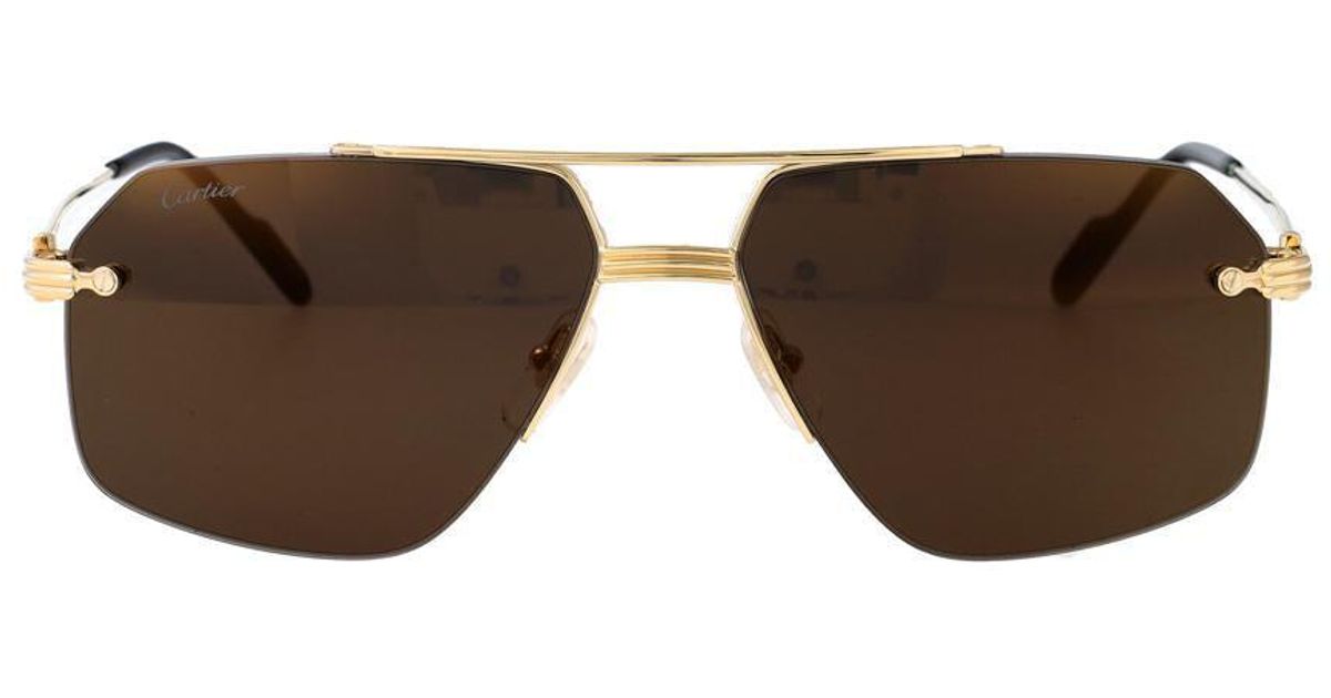 Cartier Sunglasses in Brown for Men | Lyst UK