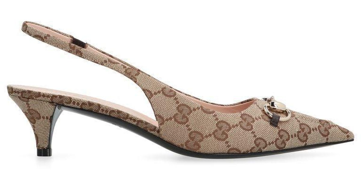 Gucci Heels in Natural | Lyst