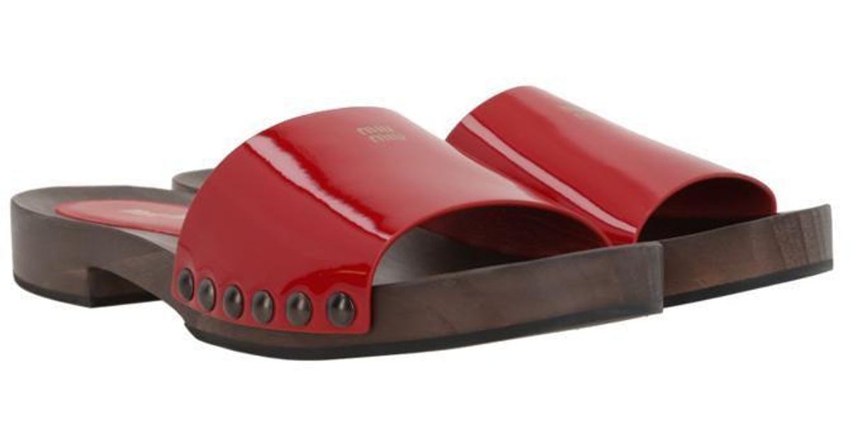 Miu Miu Sandals in Red | Lyst UK