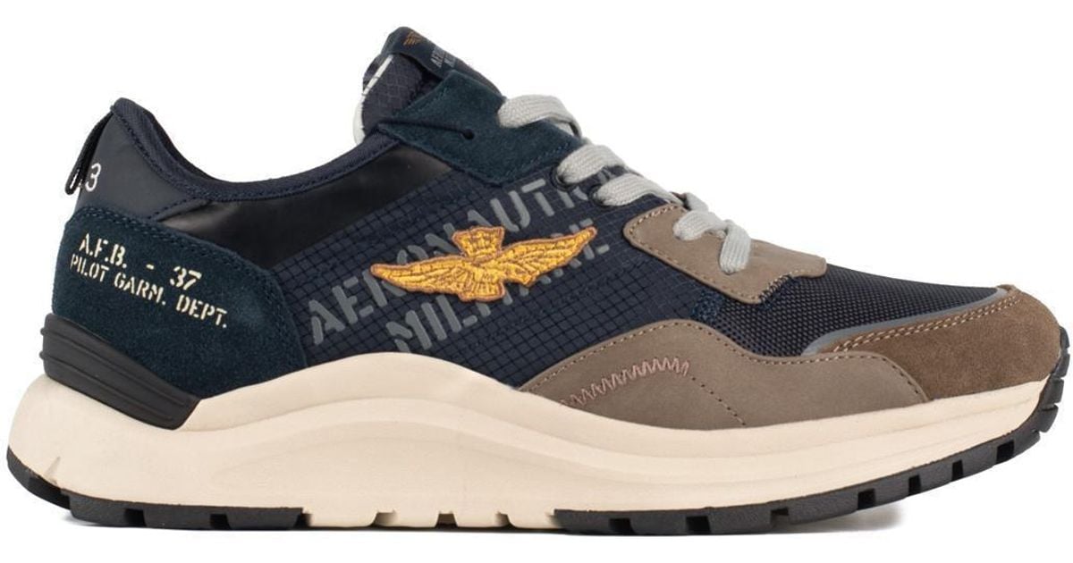 Aeronautica Militare Sneakers With Rip Stop And Mesh Details in Blue ...