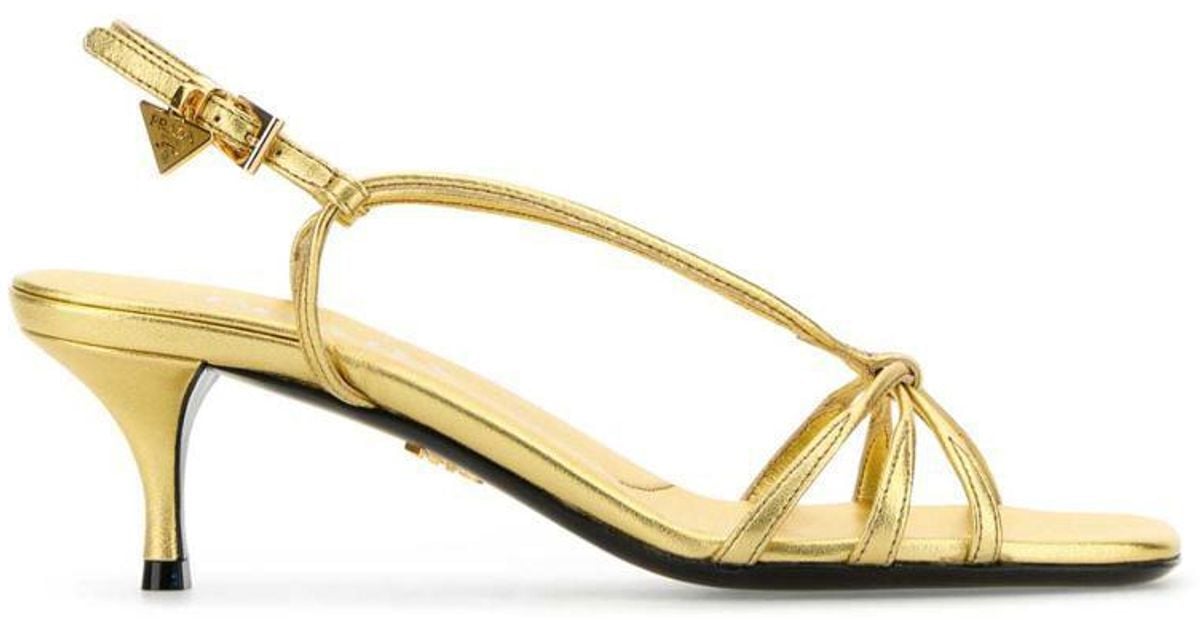 Prada Sandals in Metallic | Lyst