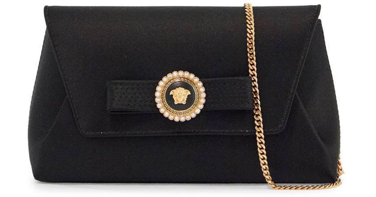 Versace Gianni Ribbon Clutch in Black | Lyst UK