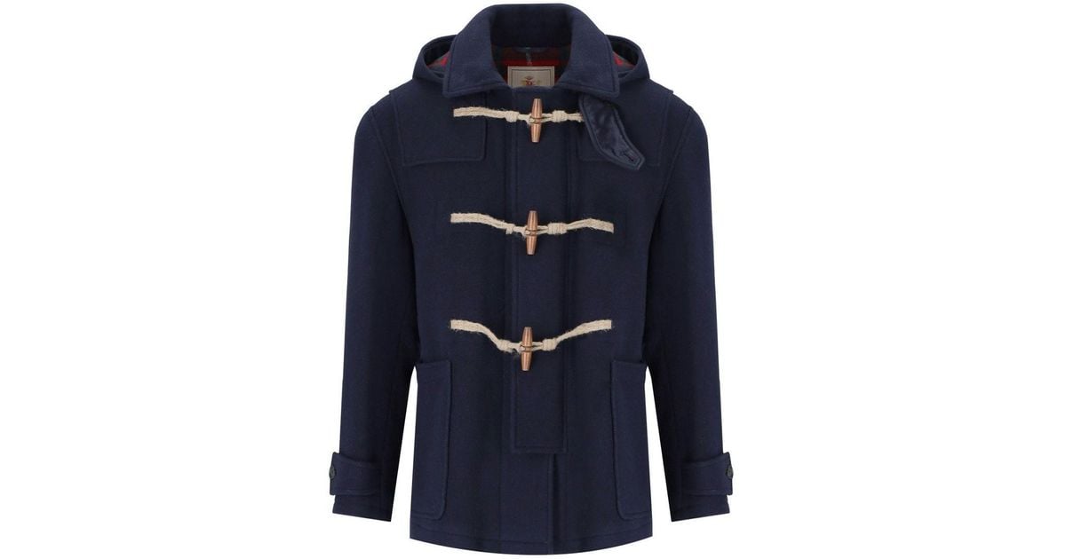 Baracuta Double Wool Short Duffle Montgomery Jacket in Blue for Men | Lyst