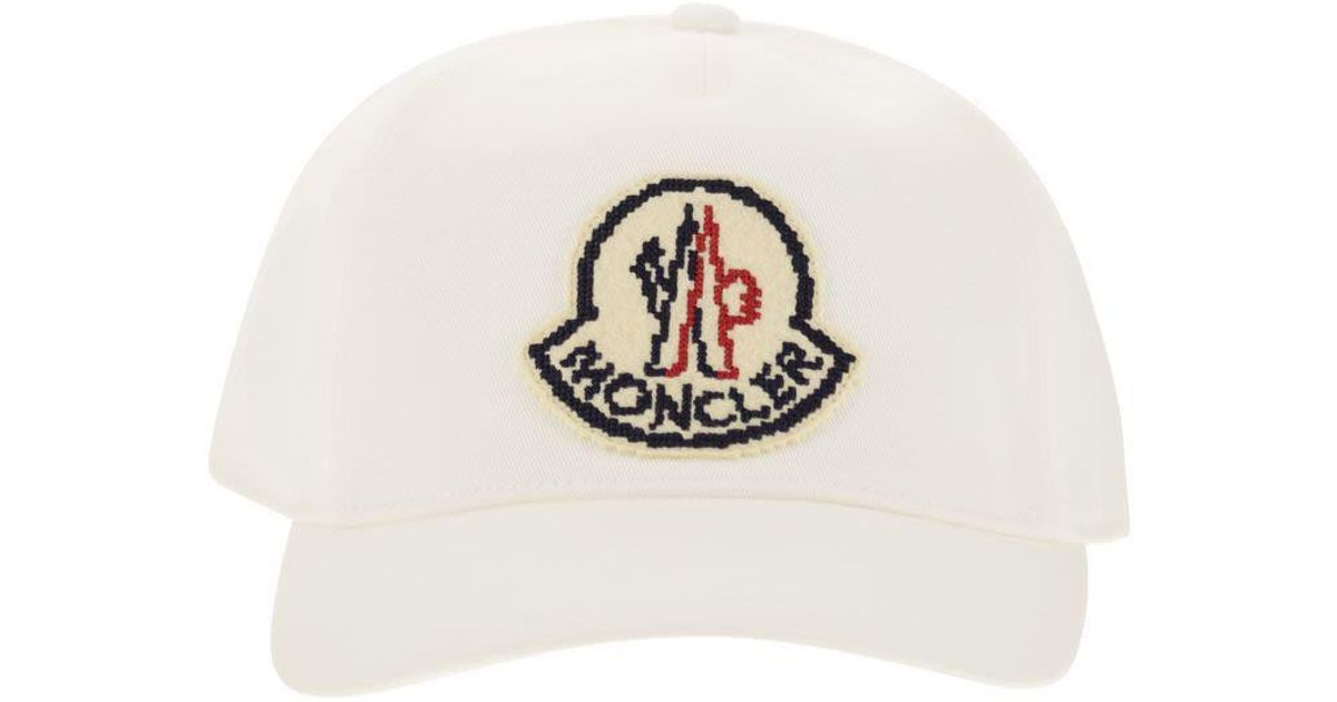 Moncler Baseball Cap With Logo in White for Men | Lyst UK