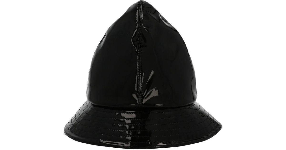 Raf Simons Patent Bucket Hat in Black | Lyst UK
