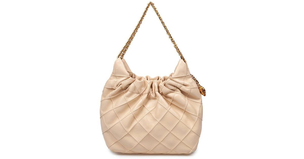 Tory Burch Fleming Drawstring Bag in Natural | Lyst