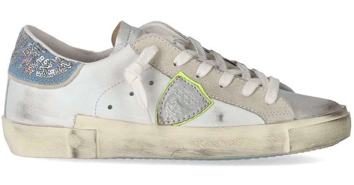 Philippe Model Prsx Metal Sequins Sneaker in Brown | Lyst
