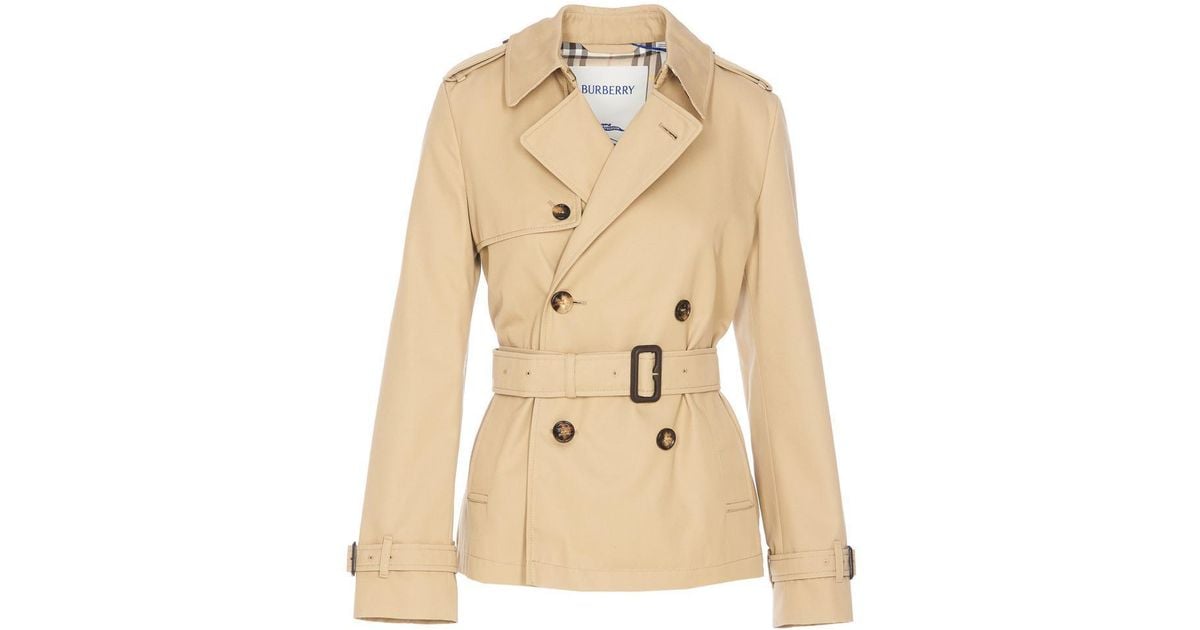 Burberry Coats in Natural | Lyst