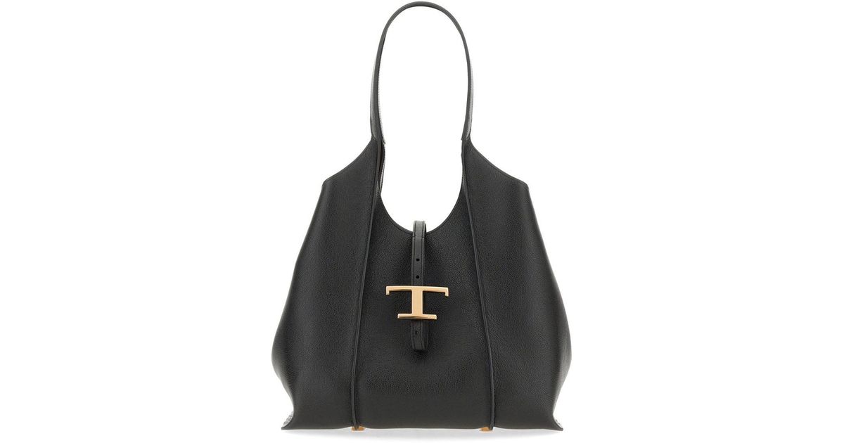 Tod's Timeless T Tote Bag in Black | Lyst UK