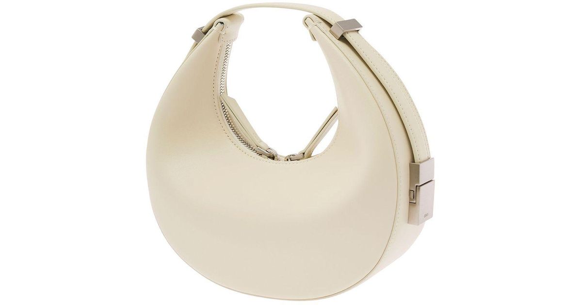 OSOI 'Mini Toni' Hobo Handbag With Engraved Logo in Natural | Lyst