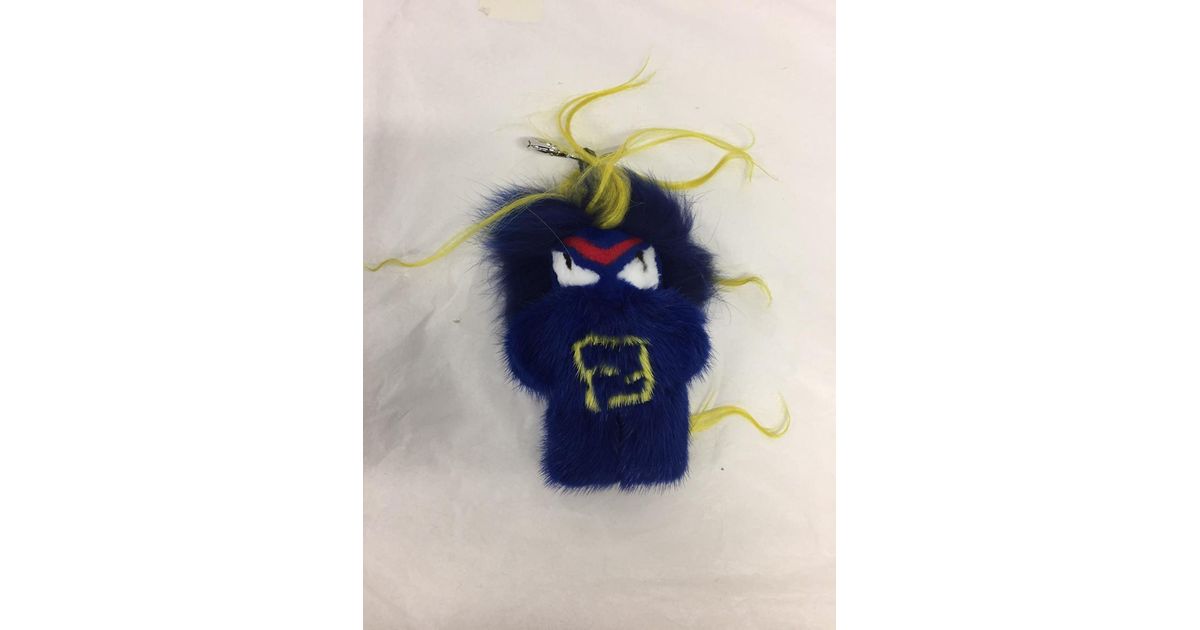 Fendi Fur Keychain in Blue | Lyst