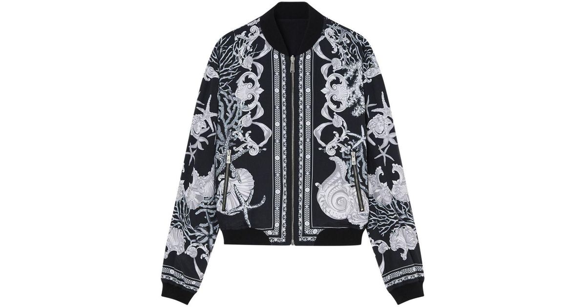 Versace Reversible Baroque Sea Jacket in Black for Men | Lyst