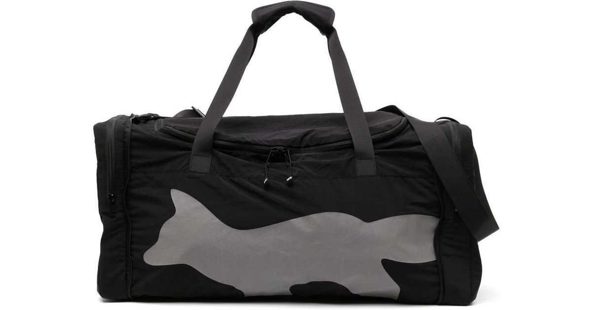 Maison Kitsuné Flash Fox Weekender Bags in Black for Men | Lyst UK