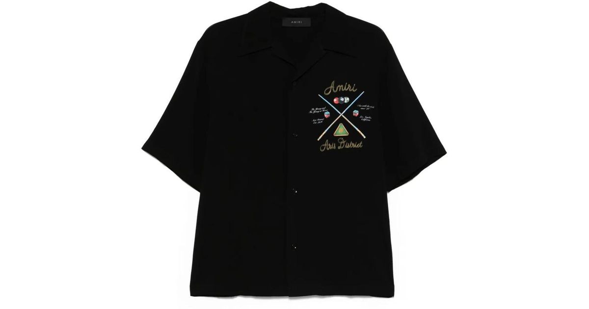 Amiri Pool Cue Bowling Shirt in Black | Lyst UK