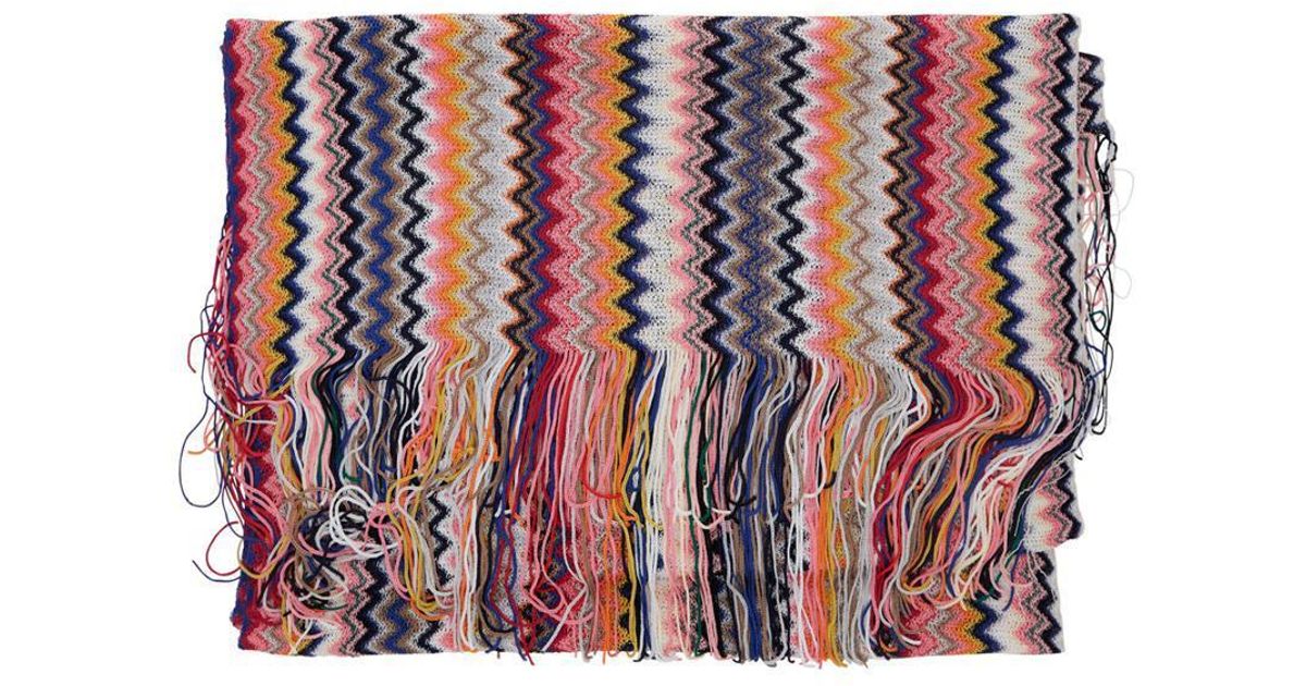 Missoni Scarf With Zig Zag Motif in Red | Lyst UK