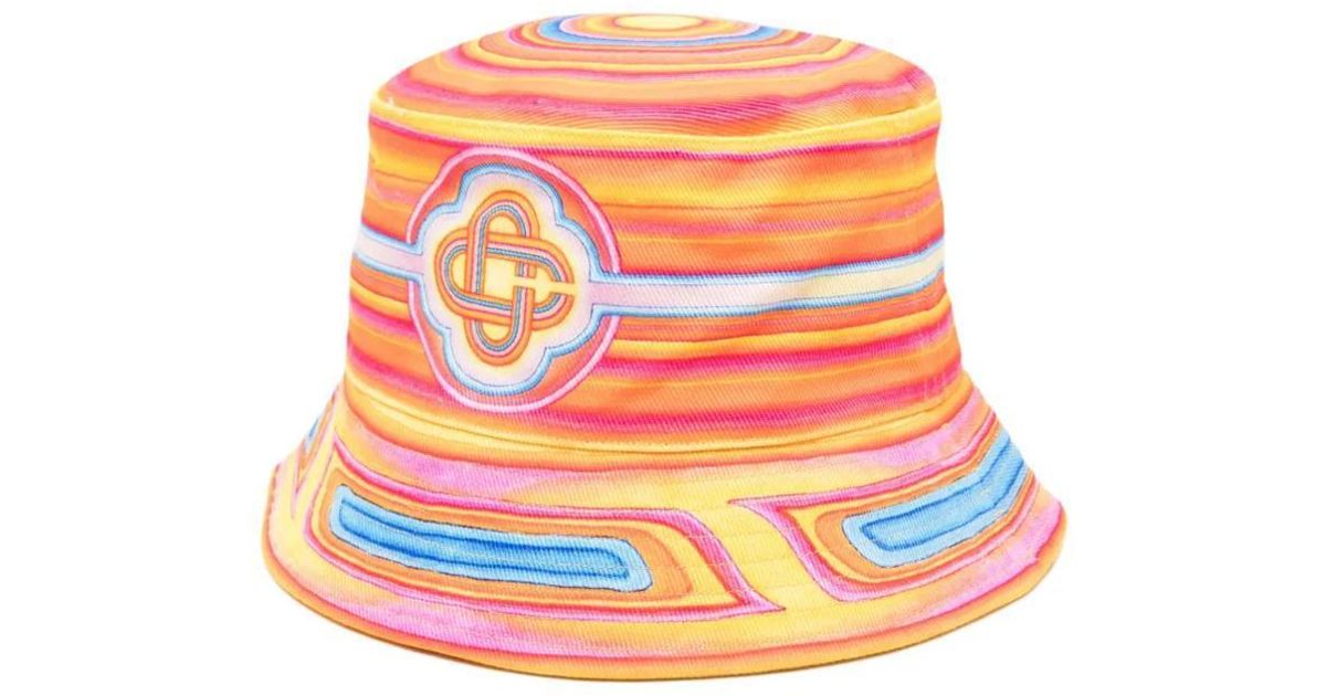 CASABLANCA Low Rider Printed Denim Bucket Hat in Orange for Men | Lyst UK
