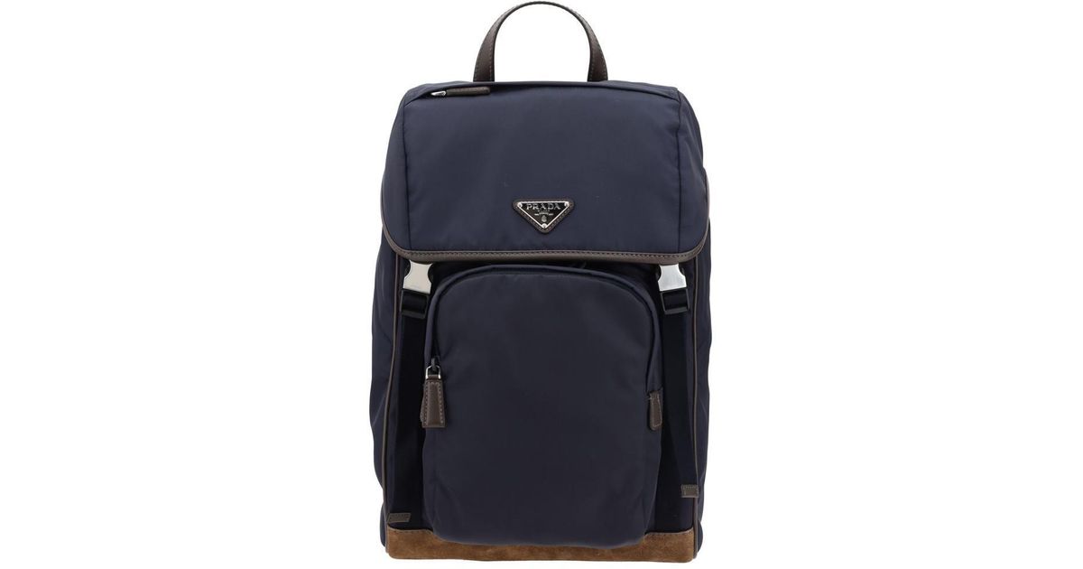 Prada Backpacks in Blue for Men | Lyst