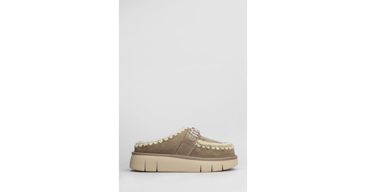 Mou Bounce Clog Slipper-Mule in Gray | Lyst