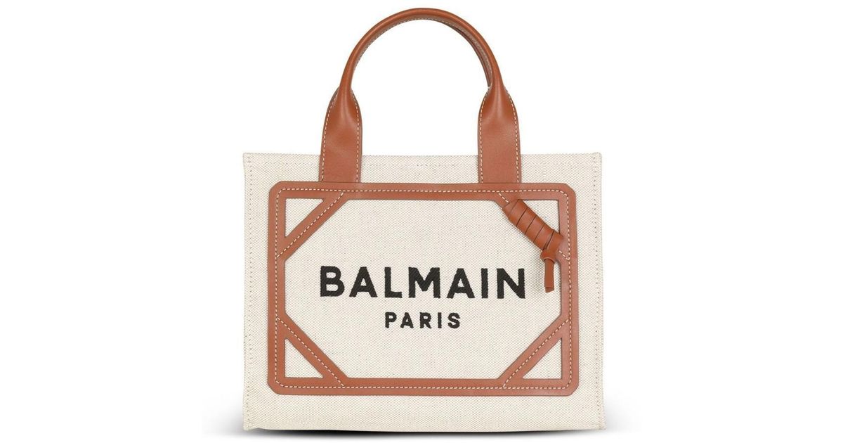 Balmain B-Army Shopper Small Bags in White | Lyst UK