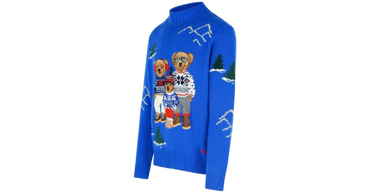 Polo Ralph Lauren Bear Family Polo Shirt in Blue for Men | Lyst