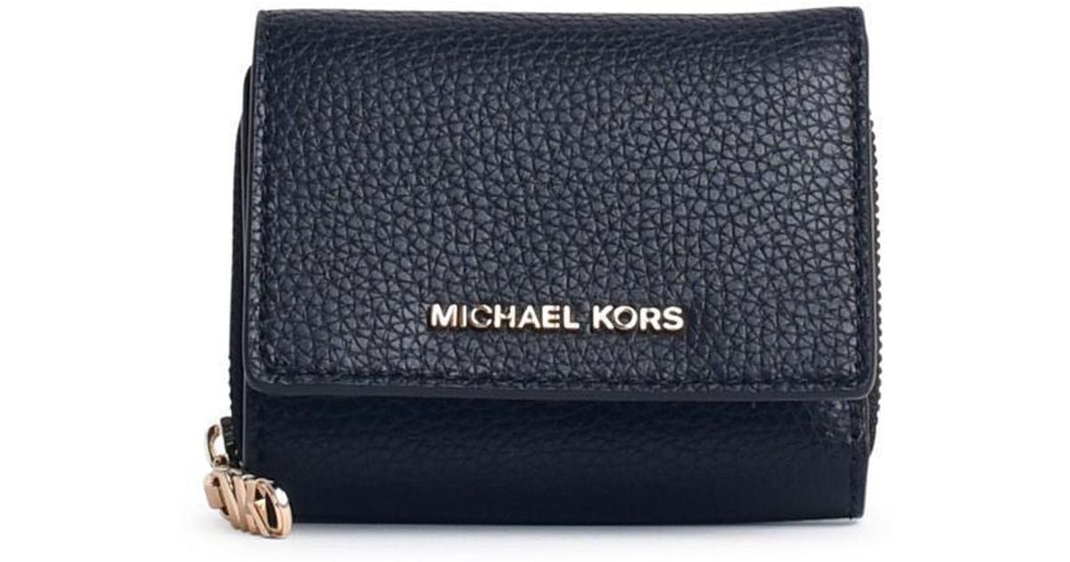 MICHAEL Michael Kors 'Trifold' Leather Wallet in Blue | Lyst UK