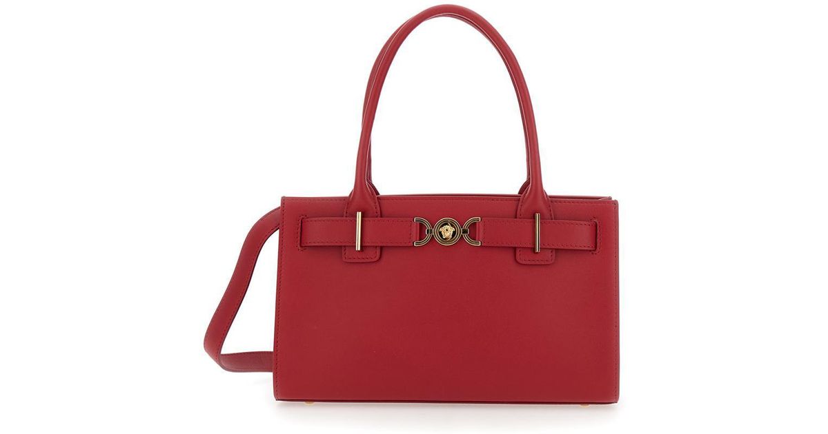 Versace 'Medusa 95' Hand Bag With Front Medusa Detail in Red | Lyst