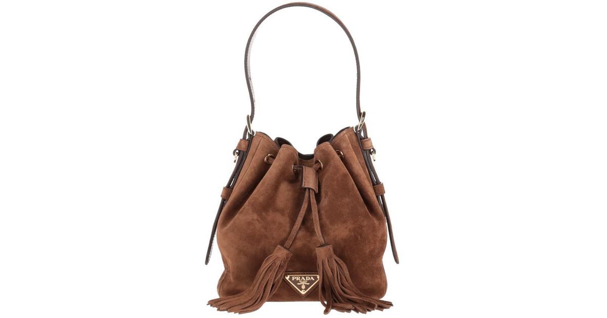 Prada Secchiello in Brown | Lyst