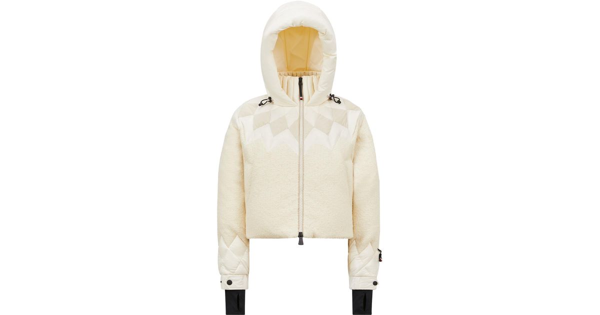 Moncler Hintersee Patchwork-Quilted Wool Short Down Jacket in Natural ...