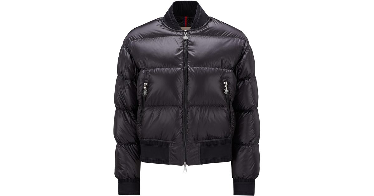 Moncler Merlat Down Bomber Jacket in Black | Lyst