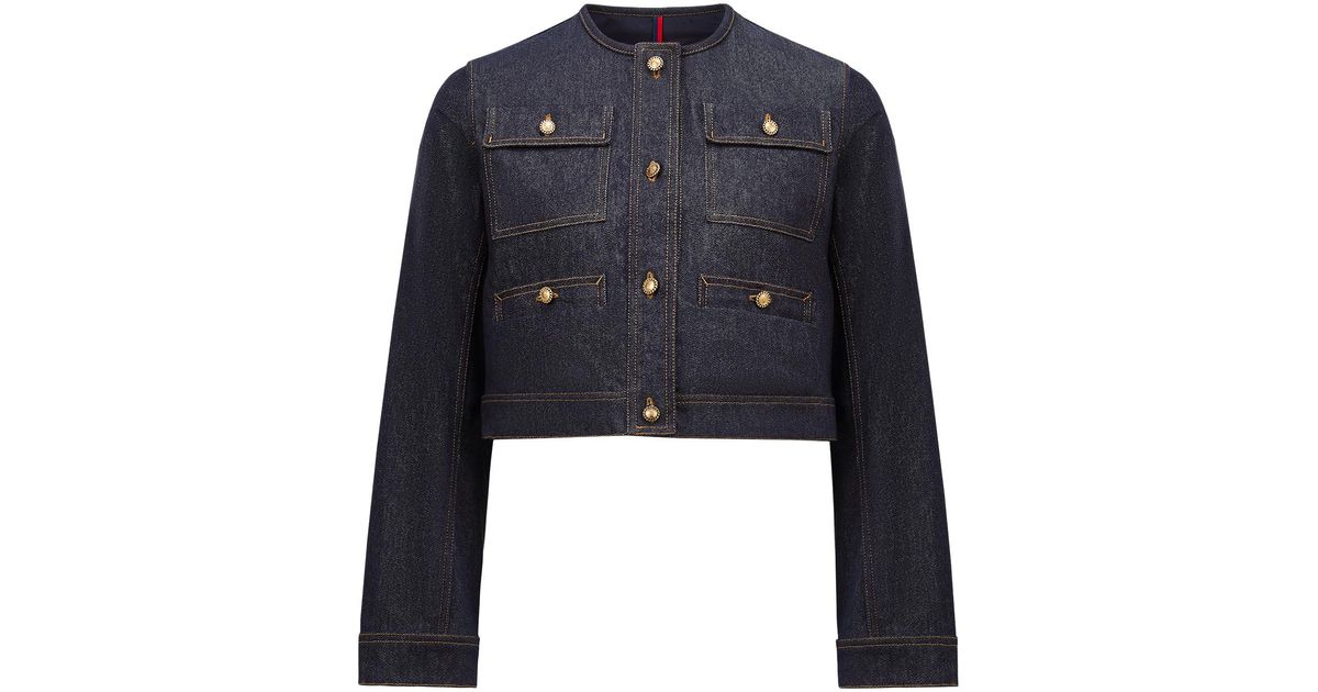 Moncler Tencin Denim Jacket in Blue | Lyst