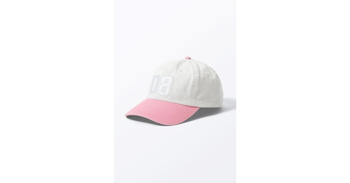 Monki Embroidered Cotton Twill Cap in Pink | Lyst UK
