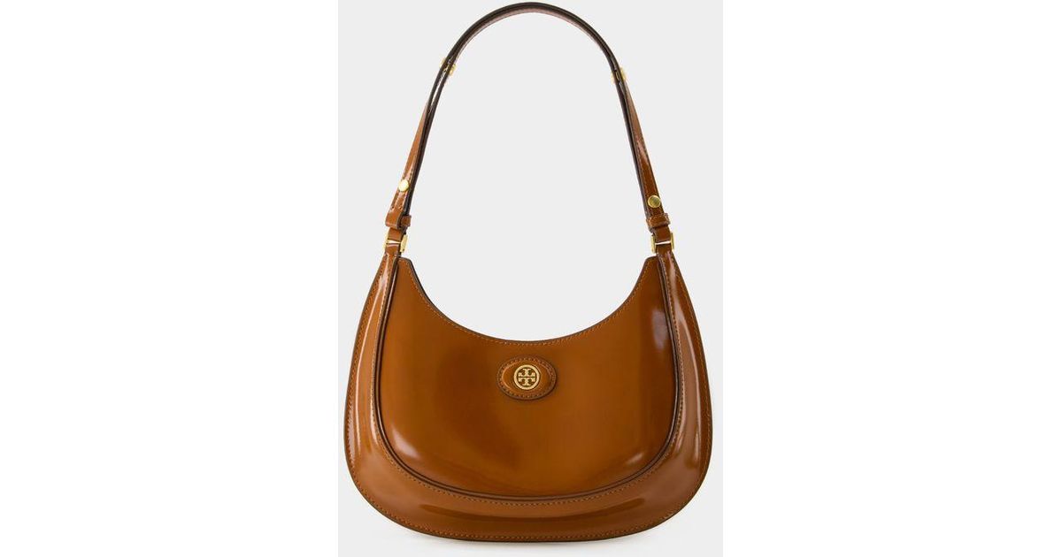 Tory Burch Robinson Crescent Hobo Bag in Brown | Lyst