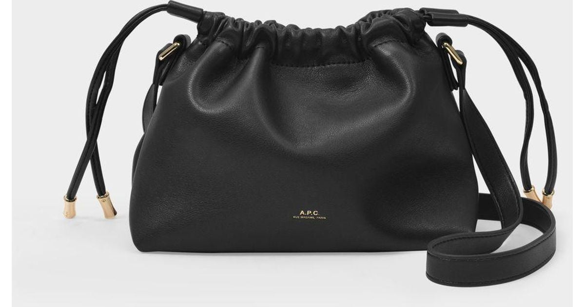 A.P.C. Ninon Mini Hobo Bag in Black | Lyst