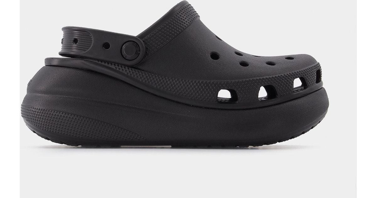 Crocs Classic Crush Clog In Black Lyst crocs-classic-crush-clog-in-black-lyst