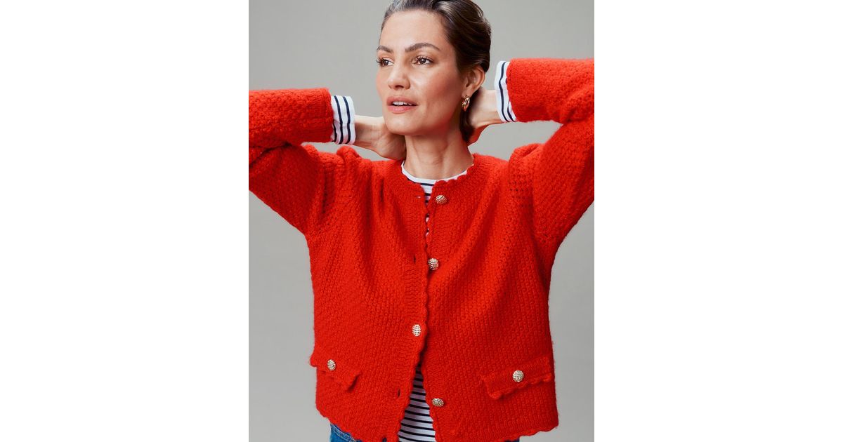 Monsoon Suki Stitch Cardigan Red | Lyst UK