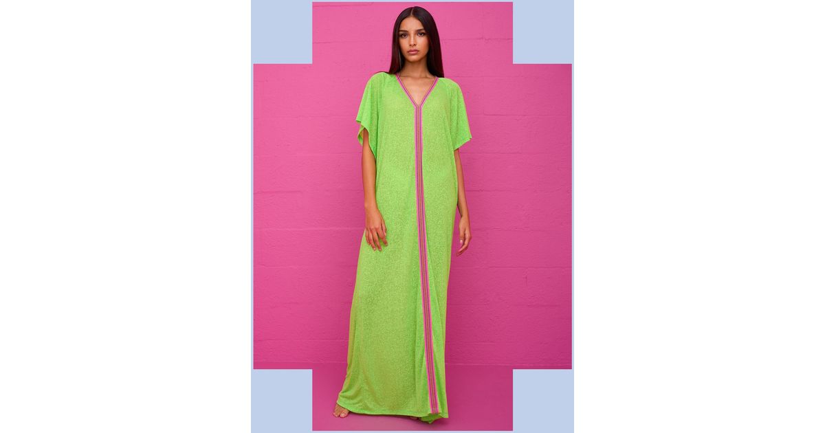 Monsoon Pitusa Inca Abaya Maxi Sundress Green in Pink | Lyst UK