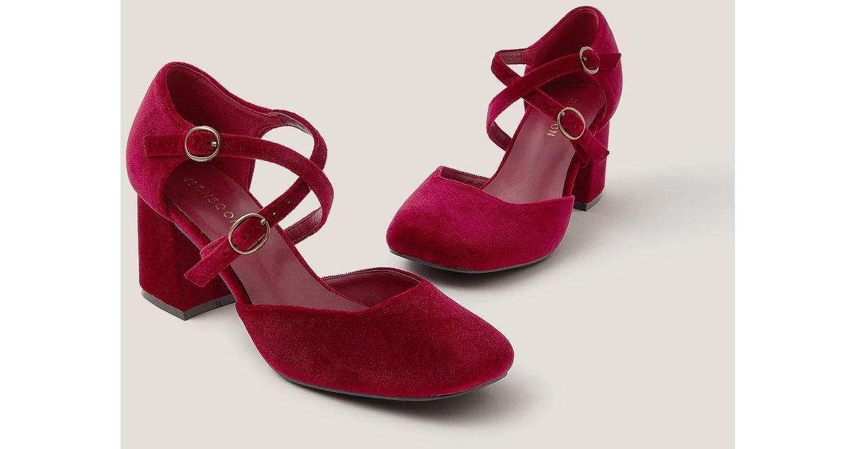Monsoon Gia Velvet Mary Jane Heels Red | Lyst UK