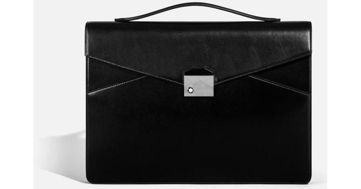 Montblanc Meisterstuck Flat Briefcase in Black for Men | Lyst