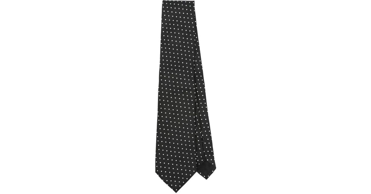 Tom Ford Micro Dot On Weave Silk Tie Accessories in White for Men | Lyst UK