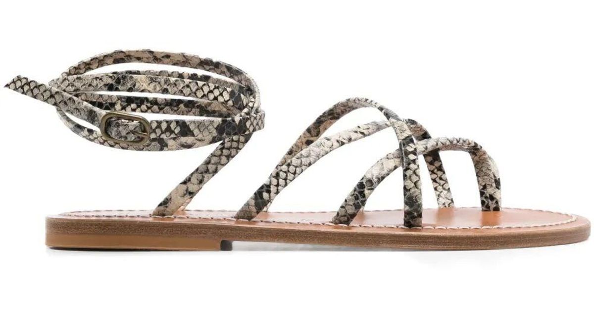 K. Jacques Python Effect Gaia Sandals in White | Lyst