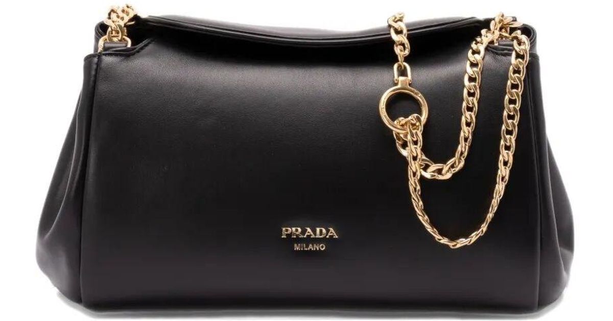 Prada Tumulte Small Chain-Strap Leather Shoulder Bags in Black | Lyst UK