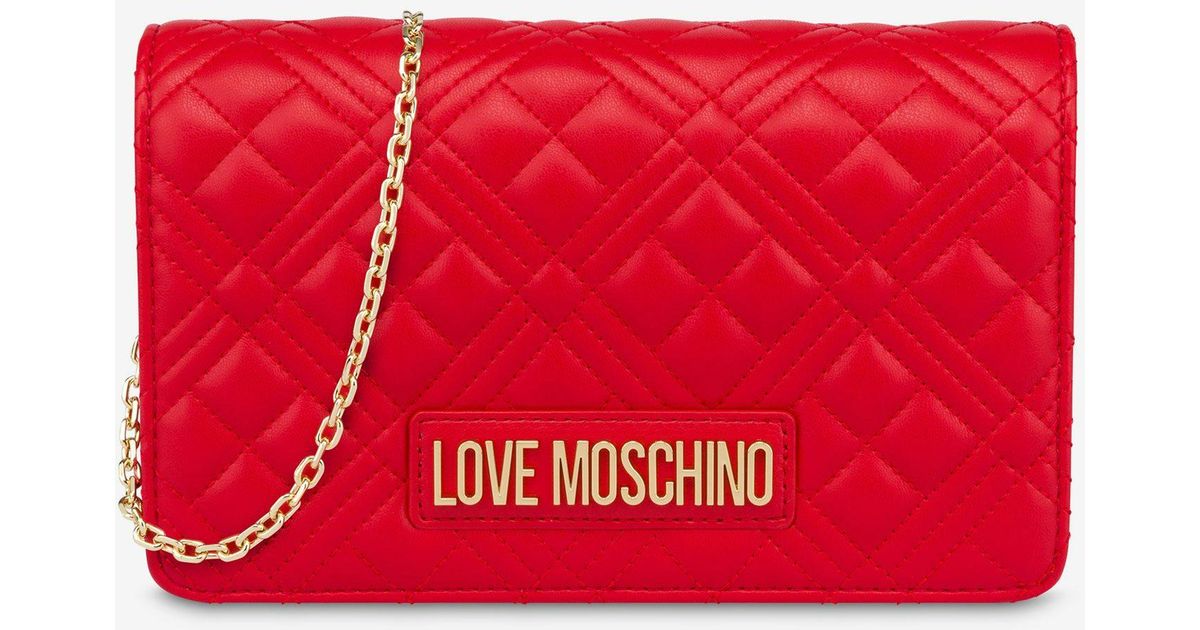 Love Moschino Quilted Smart Daily Bag in Red | Lyst
