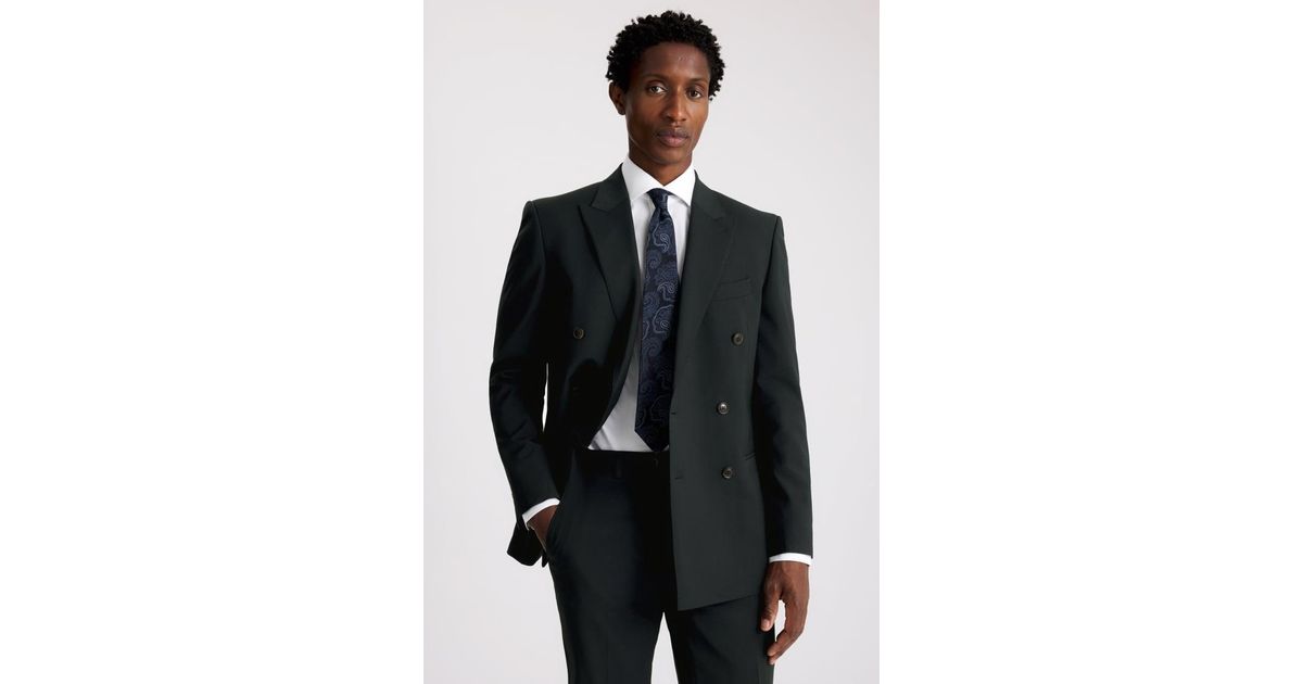 Moss Tailored Fit Dark Performance Suit Jacket in Black for Men | Lyst UK