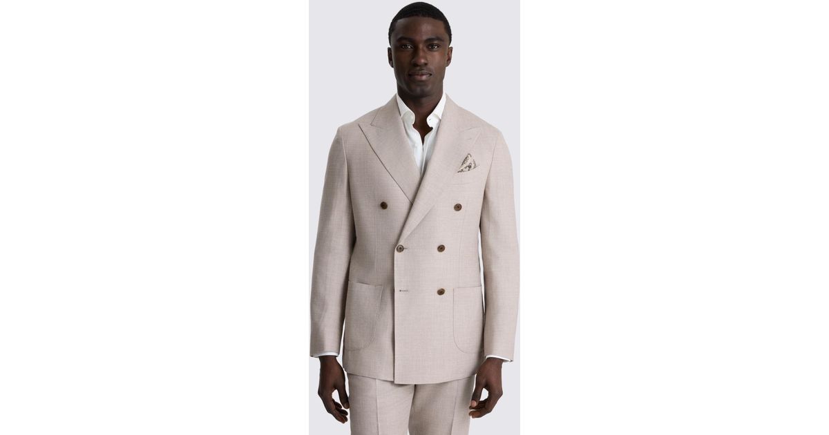 E thomas Italian Tailored Fit Neutral Suit Jacket in Natural for Men ...