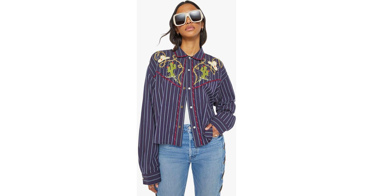 Mother The Riding Shotgun Circle The Wagon Shirt in Blue | Lyst